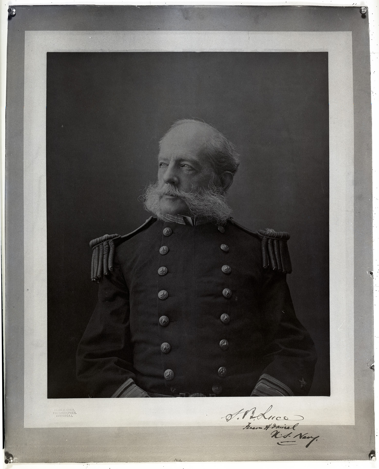 Stephen B. Luce signed portrait (film negative) | U.S. Naval War ...